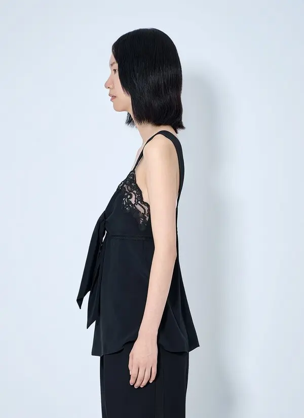 Chloé Lace-trimmed Silk Crêpe Camisole - Black