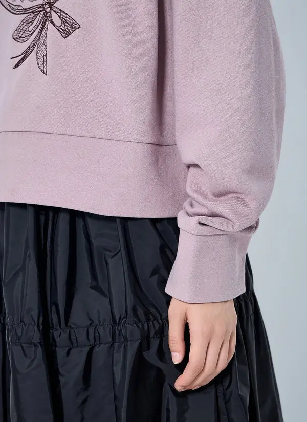 Moncler Logo Embroidered Cotton Sweatshirt - Multicolor
