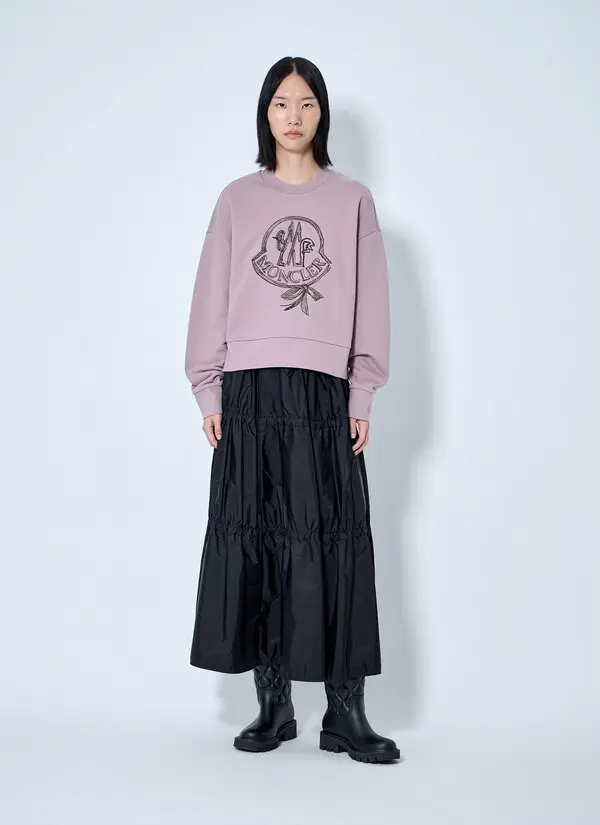 Moncler Logo Embroidered Cotton Sweatshirt