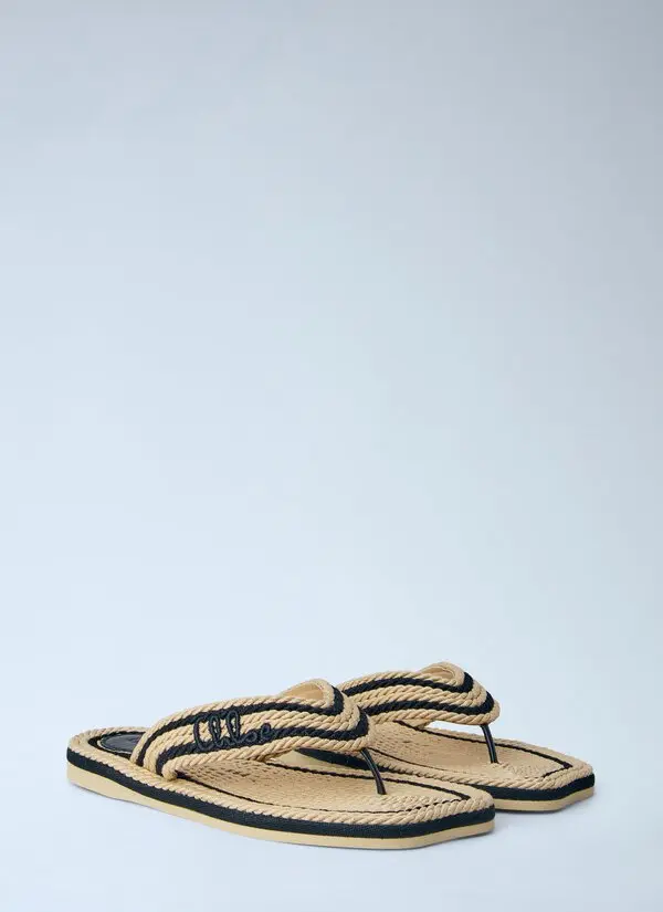 Chloé Braided Rope Thong Sandals - Multicolor