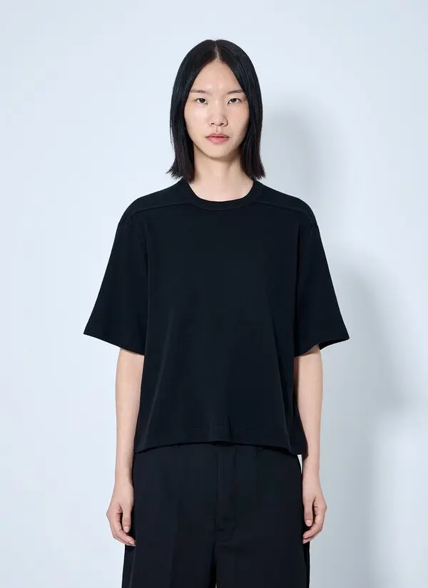 Rick Owens Cropped Cotton Jersey T-shirt - Black