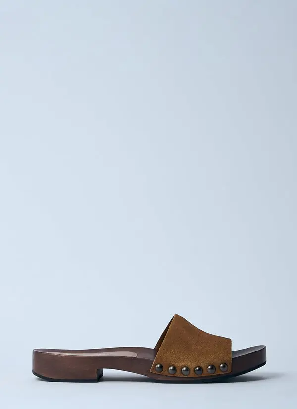 Miu Miu Faded Suede Clogs - Brown