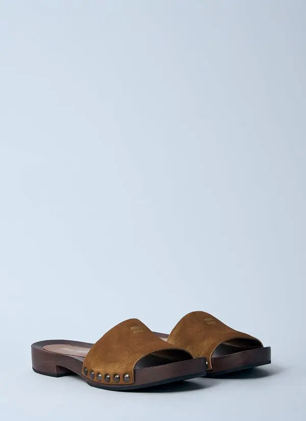 Miu Miu Faded Suede Clogs