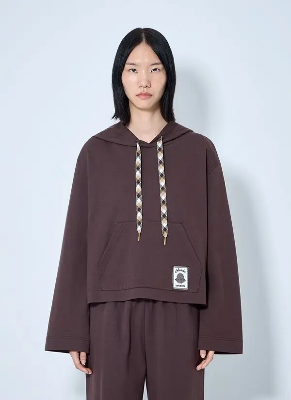 Moncler Hooded Sweatshirt With Contrast Drawstrings - Brown