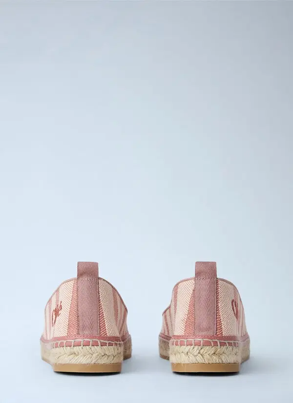 Chloé Isla Striped Canvas Espadrilles - Pink