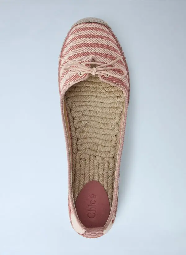 Chloé Isla Striped Canvas Espadrilles - Pink