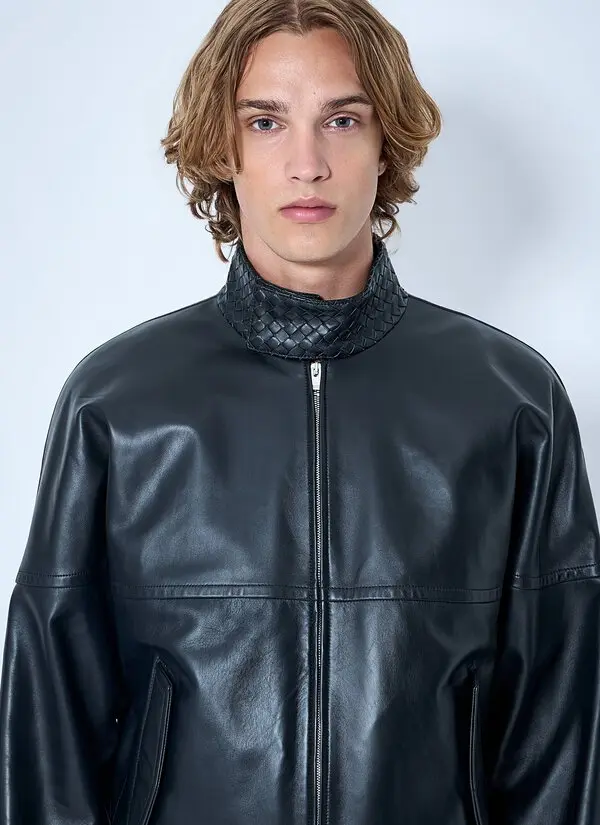 Bottega Veneta Intrecciato Leather Blouson Jacket