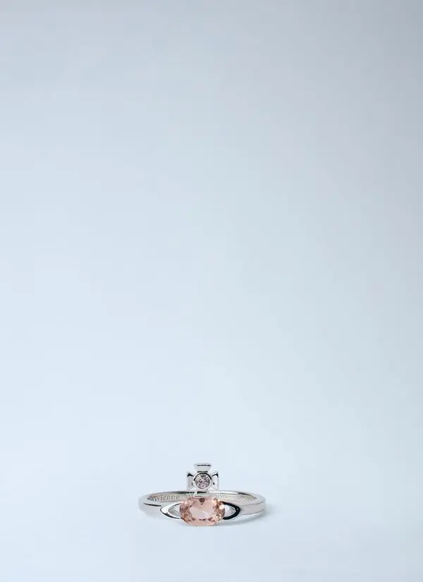 VIVIENNE WESTWOOD Allie Ring With Central Stone And Orb Accent In 925