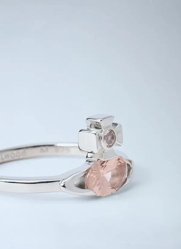 VIVIENNE WESTWOOD Allie Ring With Central Stone And Orb Accent In 925