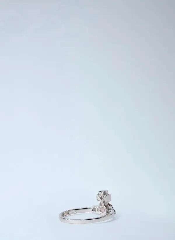 VIVIENNE WESTWOOD Allie Ring With Central Stone And Orb Accent In 925