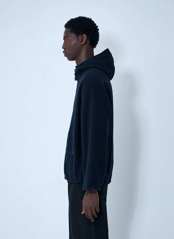 Miu Miu Hooded Cotton Fleece Sweatshirt With Logo Motif