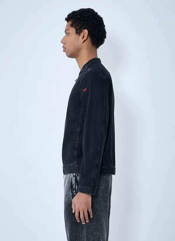 DIESEL® D-glory Denim Jacket With Stand Collar - Black