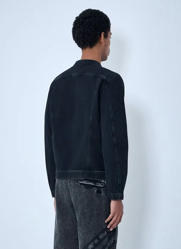 DIESEL® D-glory Denim Jacket With Stand Collar - Black