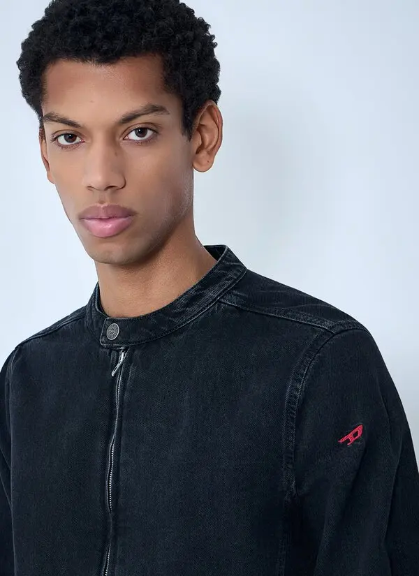 DIESEL® D-glory Denim Jacket With Stand Collar - Black