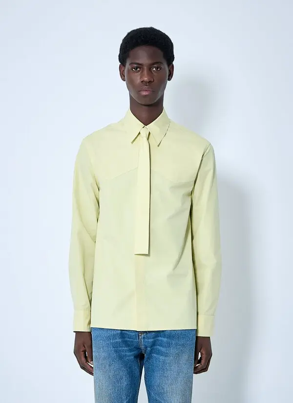 JIL SANDER Classic Shirt With Tie - Yellow