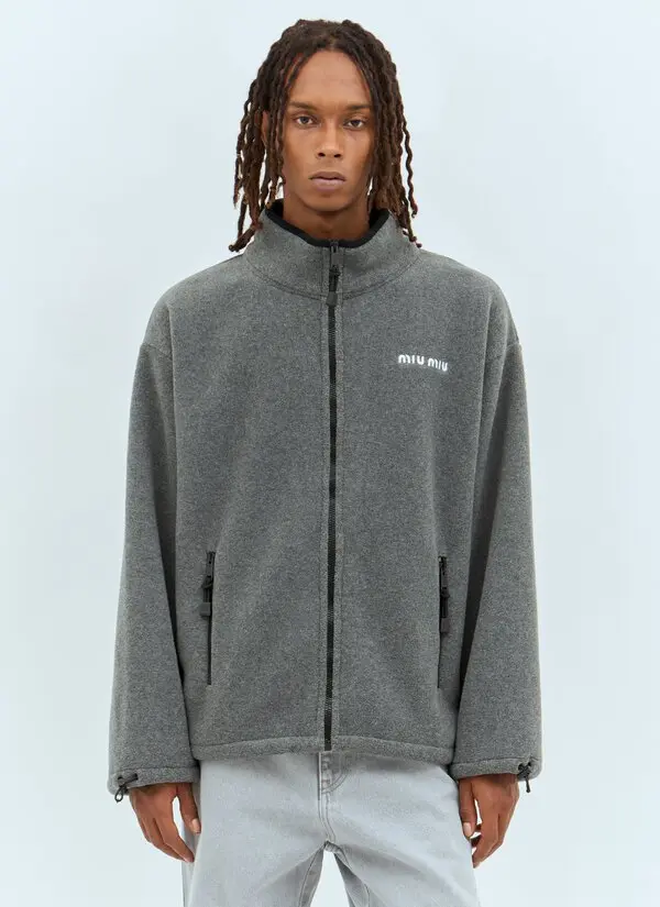 Miu Miu Fleece Sweatshirt - Gray