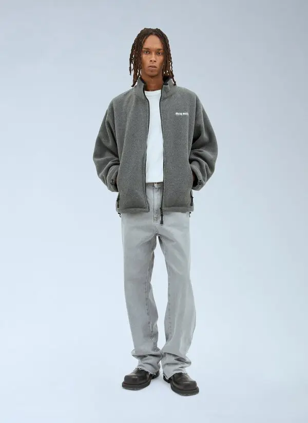 Miu Miu Fleece Sweatshirt - Gray