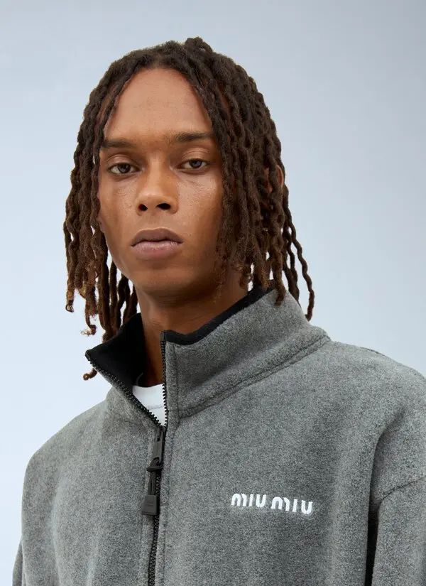 Miu Miu Fleece Sweatshirt - Gray