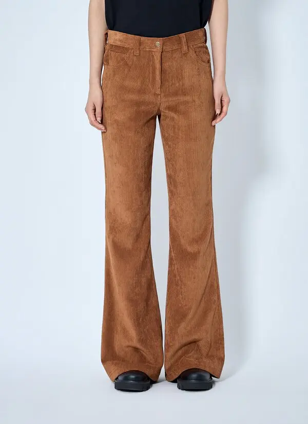 Moncler Corduroy Flared Trousers - Brown