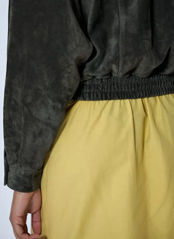 Saint Laurent High Collar Suede Jacket