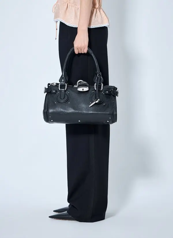 Chloé Paddington Full-grain Leather Shoulder Bag - Black