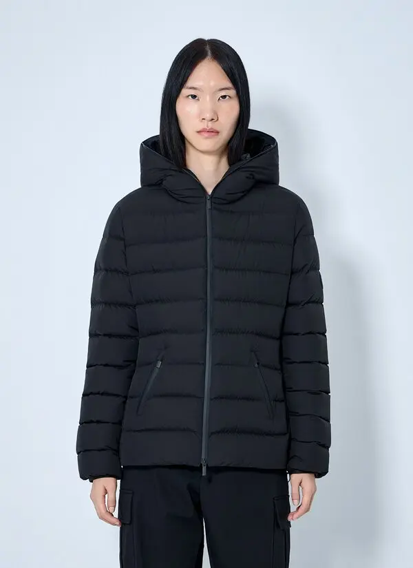 Moncler Herbe Hooded Short Down Jacket - Black