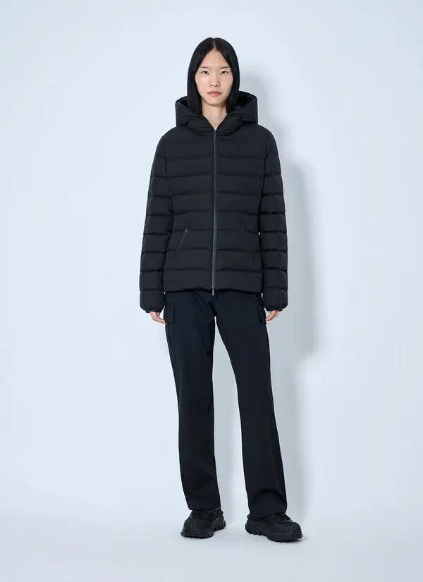 Moncler Herbe Hooded Short Down Jacket - Black
