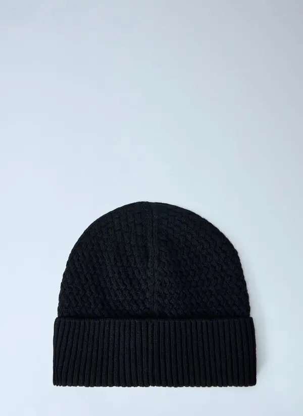 Moncler Ribbed Knit Beanie With Logo Patch