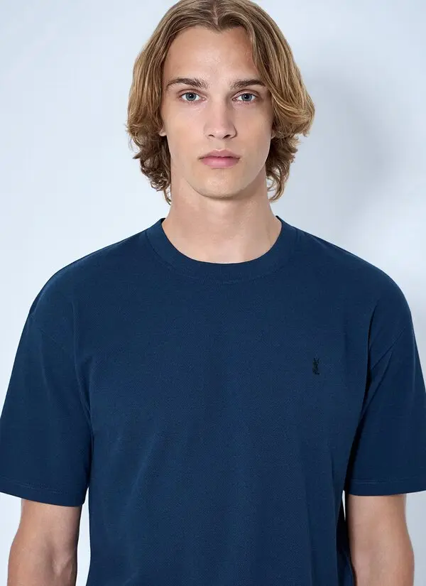 Saint Laurent Cassandre Oversized T-shirt - Blue