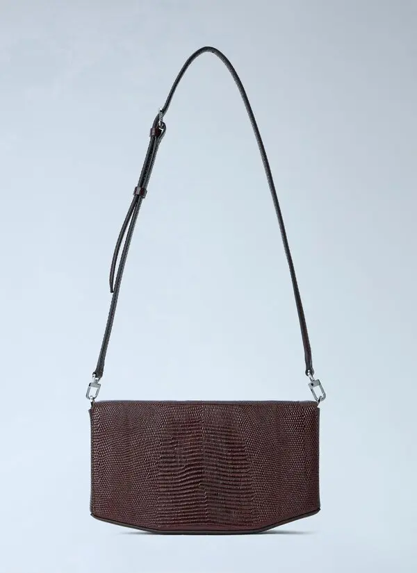 TOTEME Lizard-embossed Leather Shoulder Bag - Brown