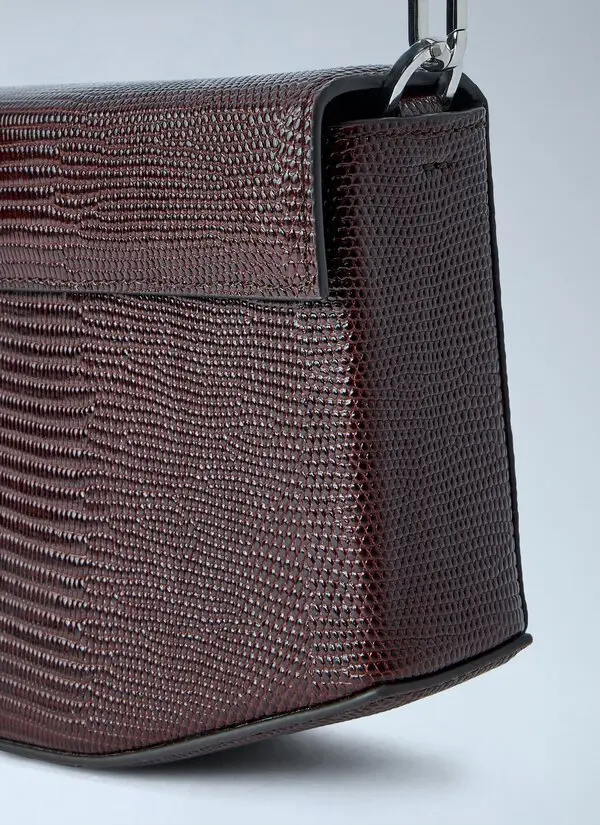 TOTEME Lizard-embossed Leather Shoulder Bag - Brown