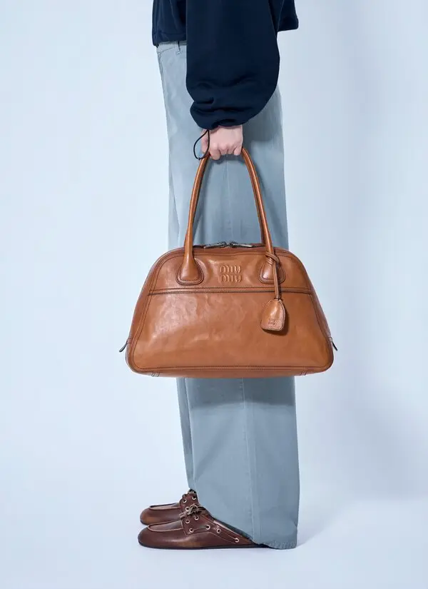 Miu Miu Embossed Leather Top Handle Bag