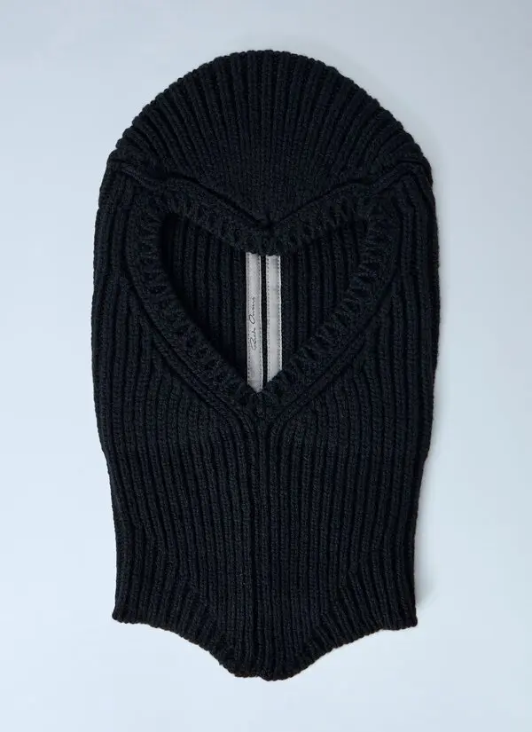 Rick Owens Ribbed Knit Balaclava - Black