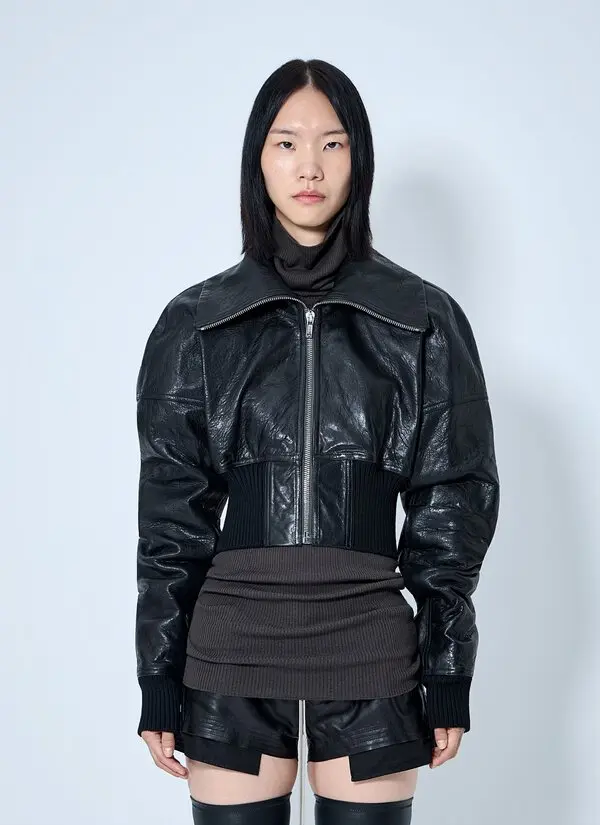 Rick Owens Dracuflight Textured-leather Jacket - Black