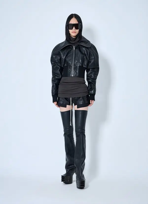Rick Owens Dracuflight Textured-leather Jacket
