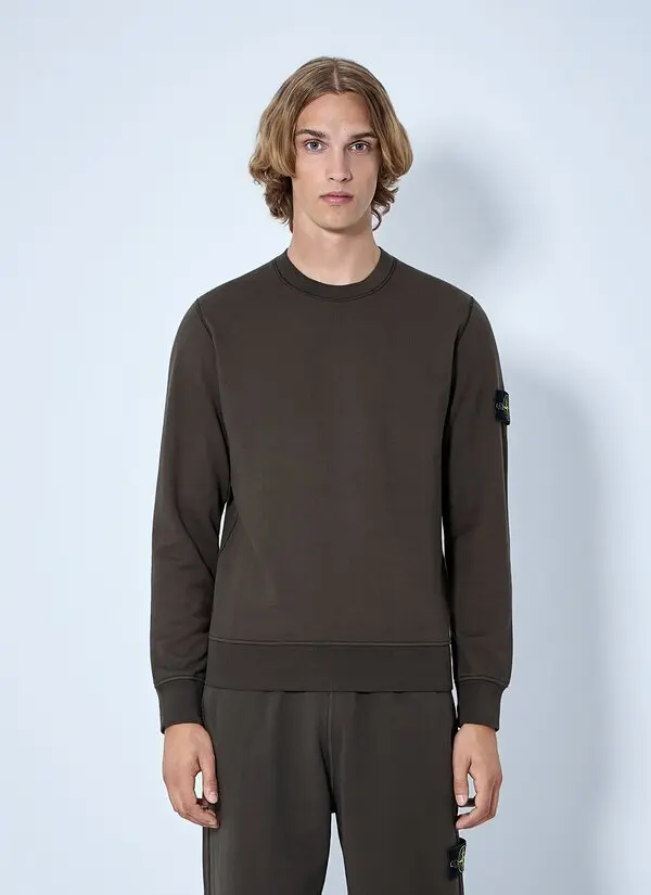 Stone Island Crewneck Sweatshirt With Sleeve Patch
