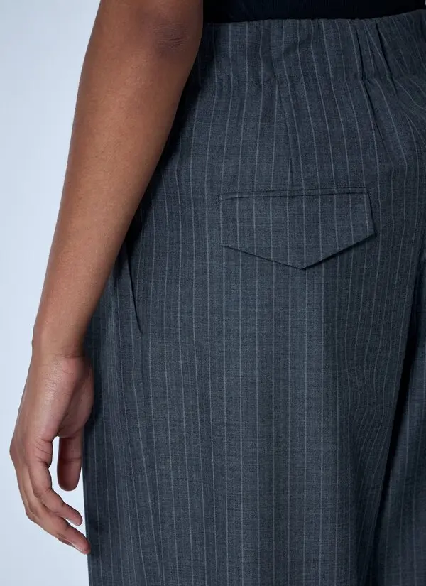 JIL SANDER Pinstripe Wool Wide-leg Trousers - Gray