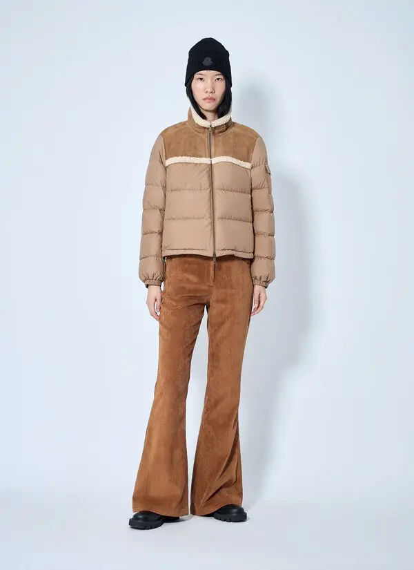 Moncler Aurore Puffer Jacket With Shearling And Suede