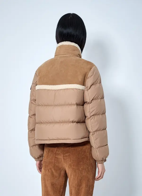 Moncler Aurore Puffer Jacket With Shearling And Suede