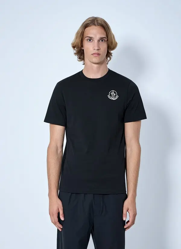 Moncler Logo Motif Cotton Jersey T-shirt - Black