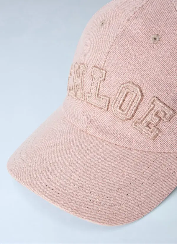 Chloé Signature Denim Cap - Pink
