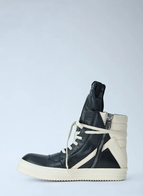 Rick Owens Geobasket Leather High-top Sneakers