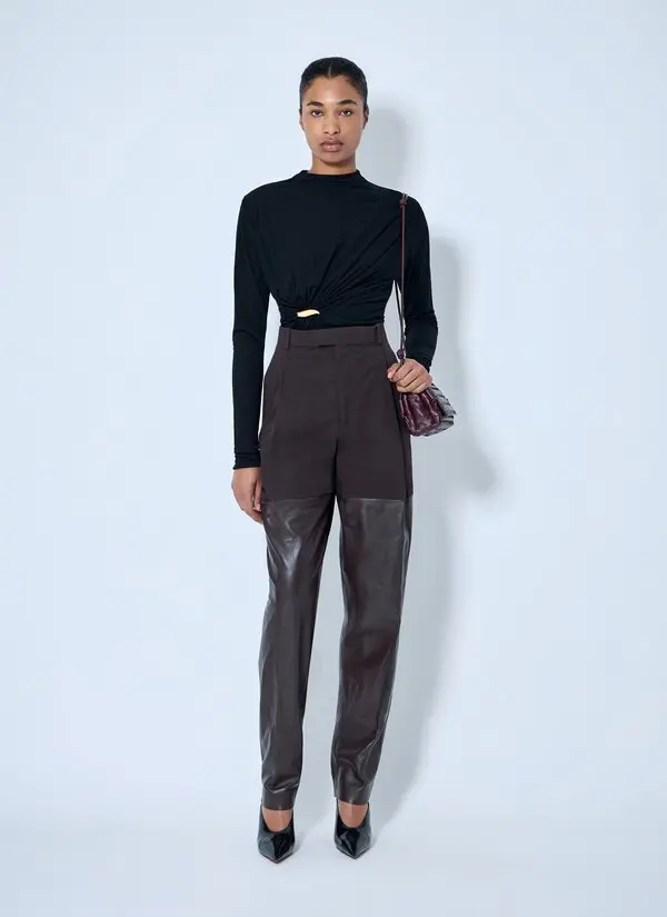 Bottega Veneta Contrast Panel Tailored Trousers - Brown