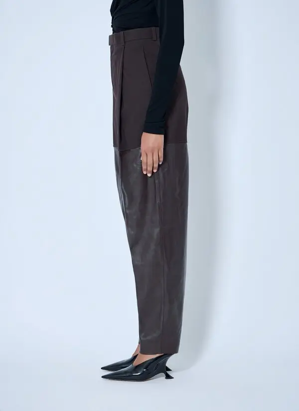 Bottega Veneta Contrast Panel Tailored Trousers - Brown