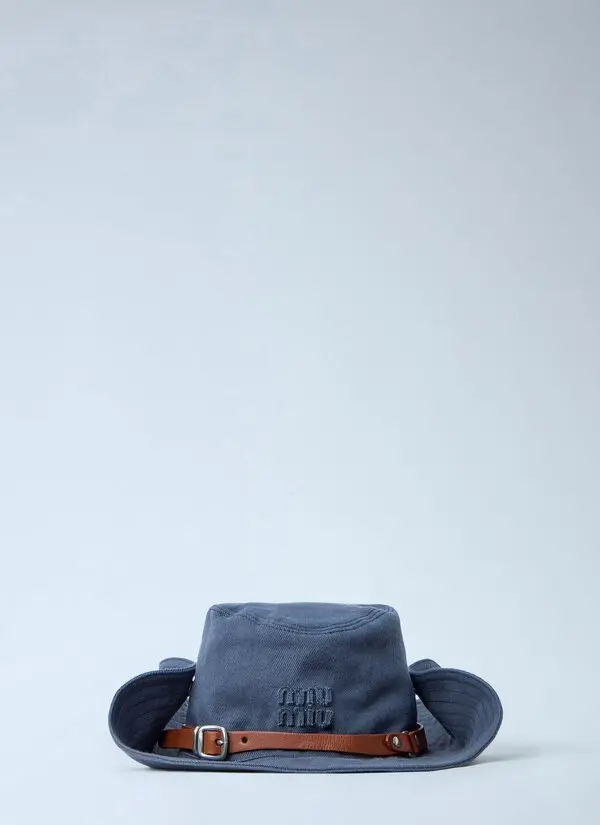 Miu Miu Embroidered Canvas Cowboy Hat