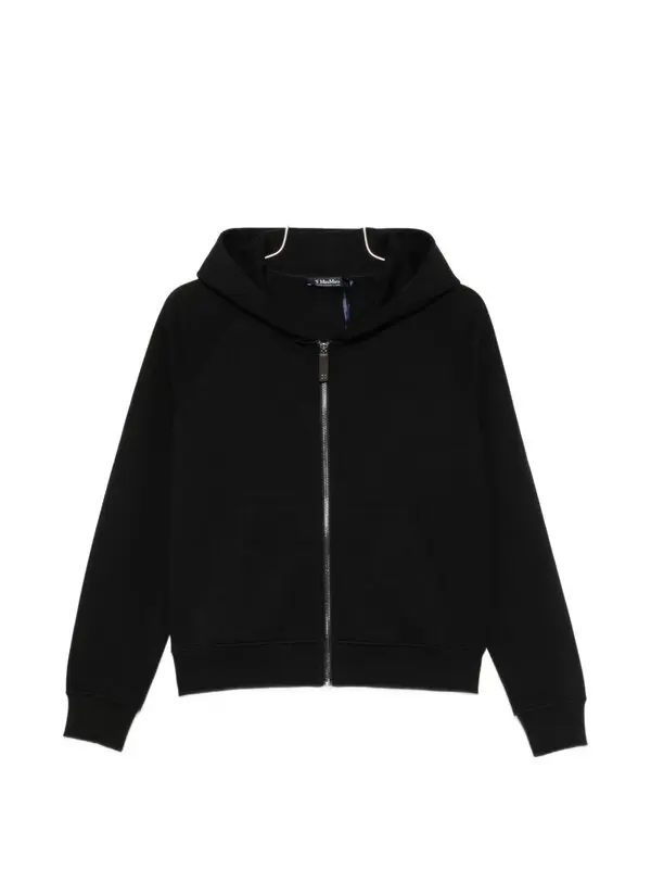 Max Mara Zip-up Hoodie With Ribbed Accents