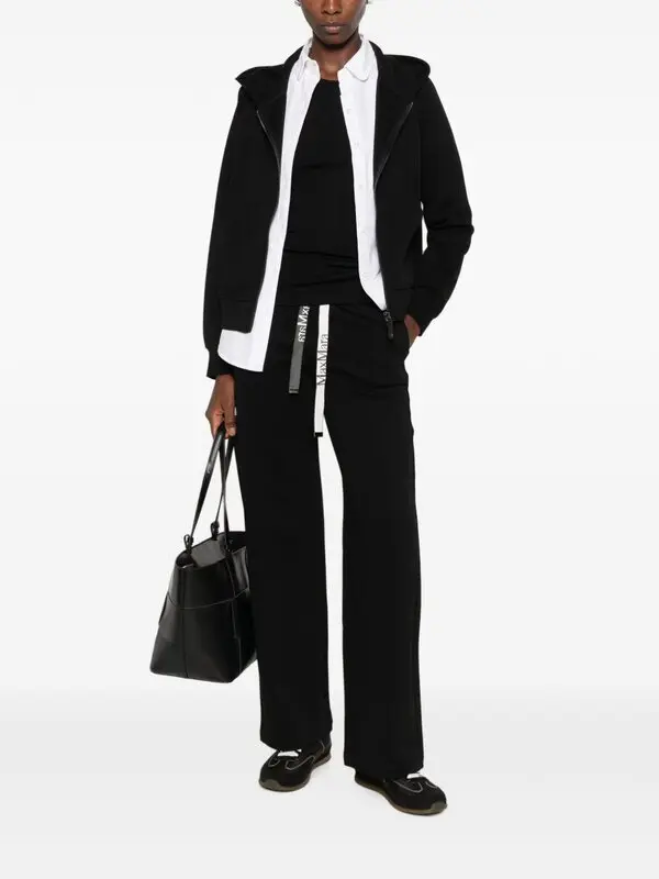 Max Mara Zip-up Hoodie With Ribbed Accents