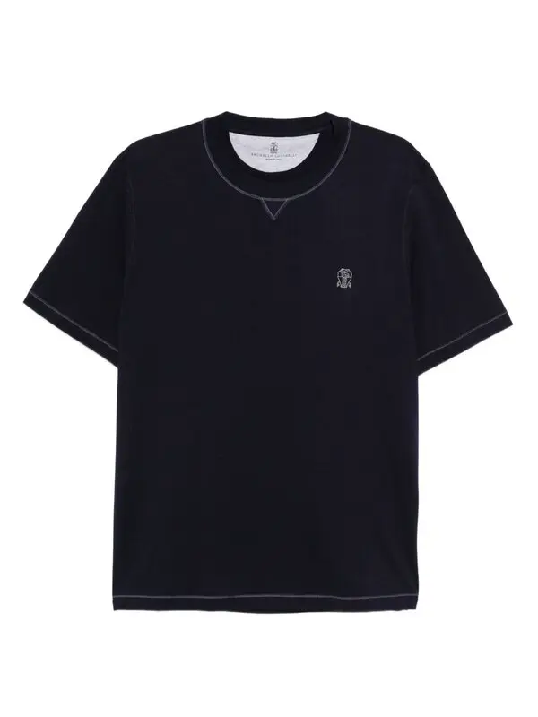Brunello Cucinelli Logo Cotton T-shirt - Multicolor