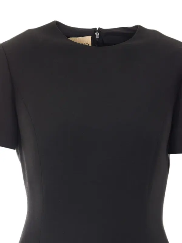 Valentino Garavani Wool And Silk Blend Mini Dress With Lace Detail