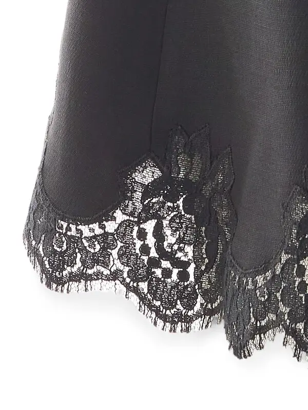 Valentino Garavani Wool And Silk Blend Mini Dress With Lace Detail